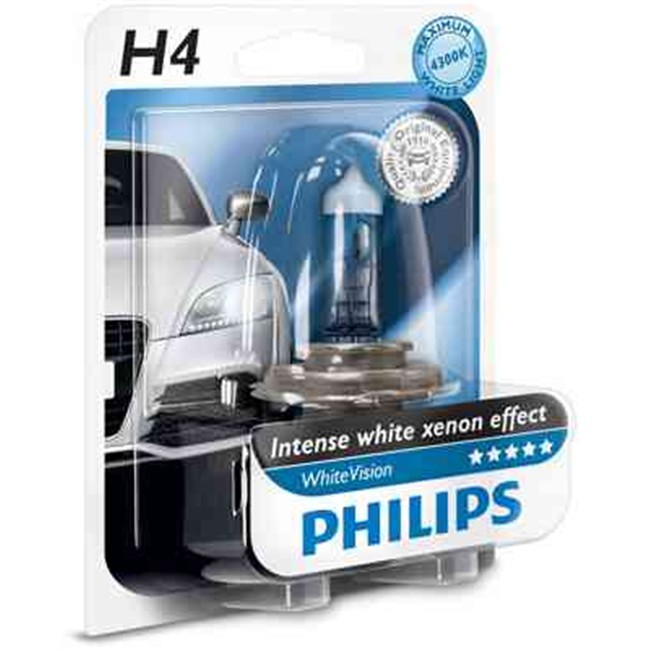 1 lampadina PHILIPS H4 White Vision : Norauto.it